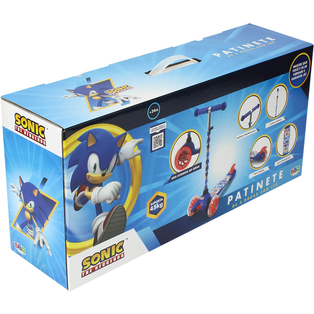 PATINETE SONIC 3 RODAS COM LED BBR 042505 - PATINETE SONIC 3 RODAS COM LED BBR - BBR