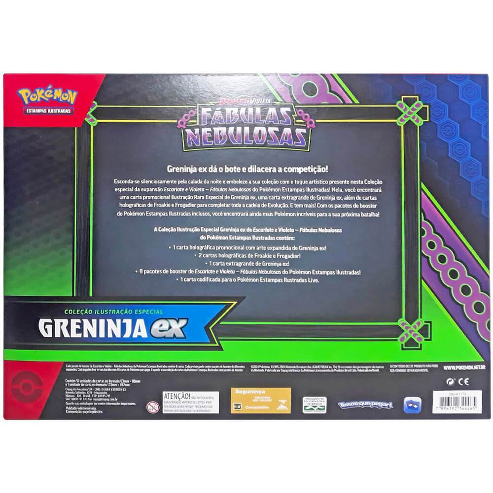 BOX POKEMON ESCARLATE E VIOLETA 6.5 FABULAS NEBULOSAS KINGDRA/GRENINJA ...